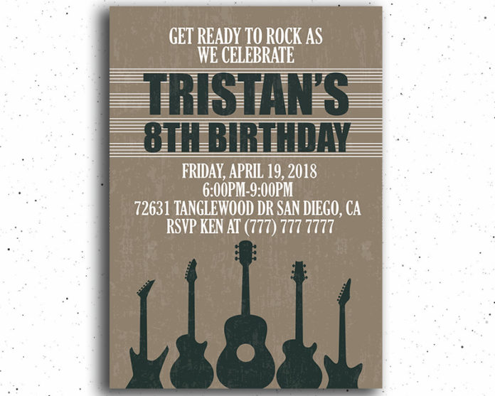 Guitar Birthday Party Invitation | The Baby Bee