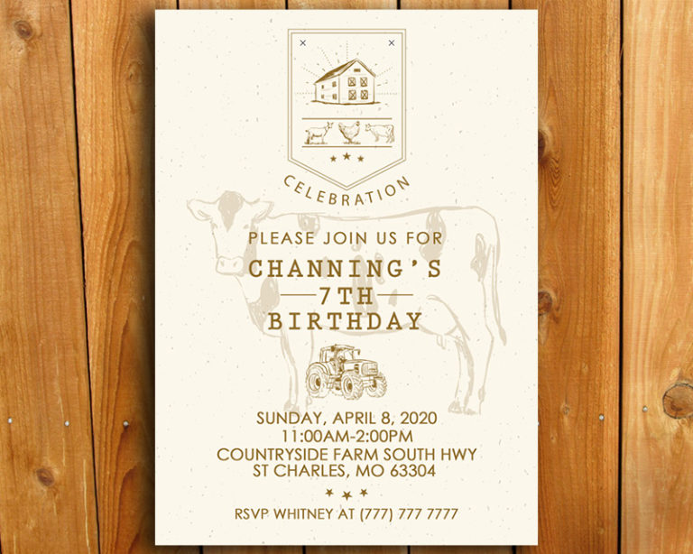 Farm and Country Themed Birthday Invitation | The Baby Bee